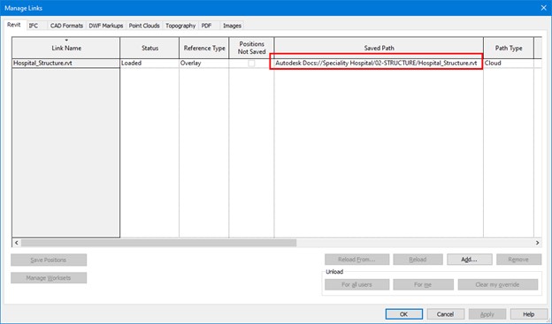 Click OK in the dialog box; the model is linked.